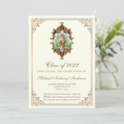 Catholic Elegant Religious Jesus Graduation Invitation | Zazzle