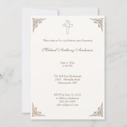 Catholic Elegant Religious Marian Graduation Invit Invitation | Zazzle