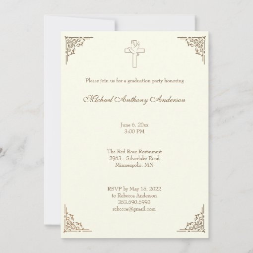 Catholic Elegant Religious Marian Graduation Invitation | Zazzle