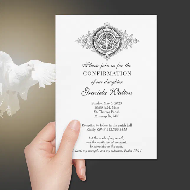 Catholic Elegant Sacrament of Confirmation Invitat Invitation | Zazzle