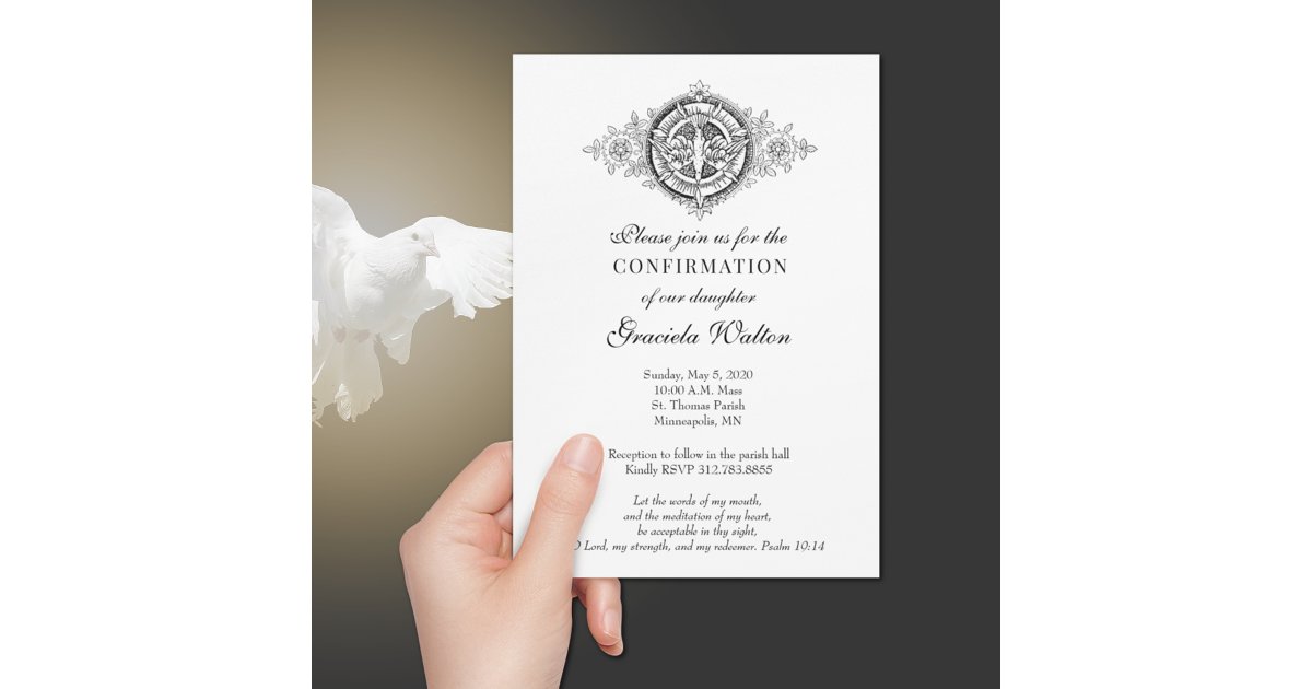 Catholic Elegant Sacrament of Confirmation Invitat Invitation | Zazzle