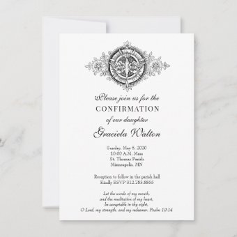 Catholic Elegant Sacrament of Confirmation Invitat Invitation | Zazzle