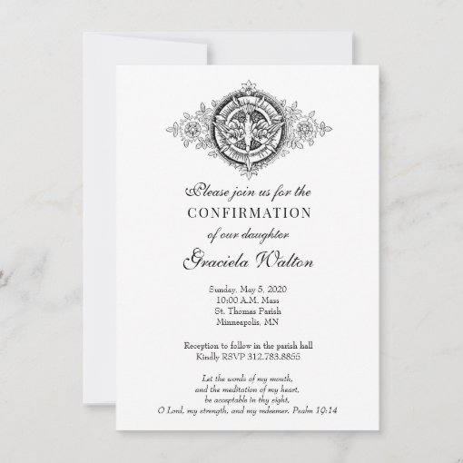 Catholic Elegant Sacrament of Confirmation Invitat Invitation | Zazzle