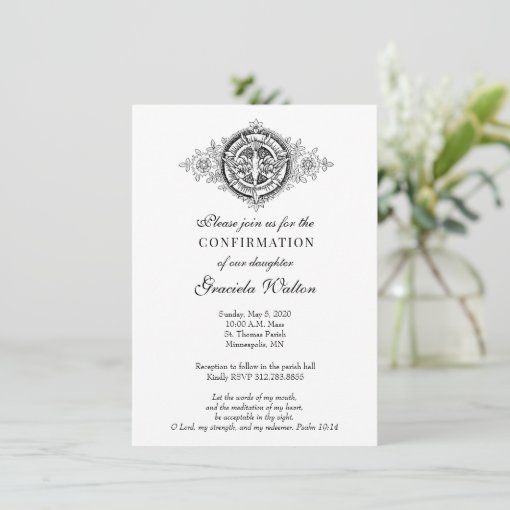 Catholic Elegant Sacrament of Confirmation Invitat Invitation | Zazzle