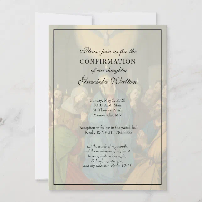 Catholic Elegant Sacrament of Confirmation Invitation | Zazzle
