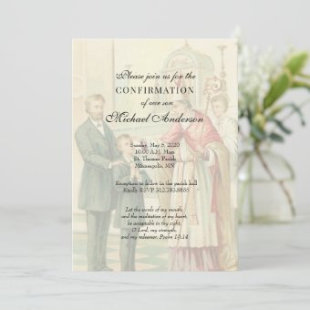 Catholic Elegant Sacrament of Confirmation Invitation | Zazzle