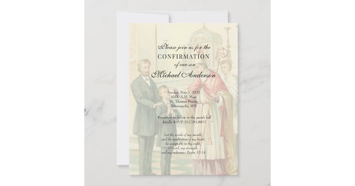Catholic Elegant Sacrament of Confirmation Invitation | Zazzle