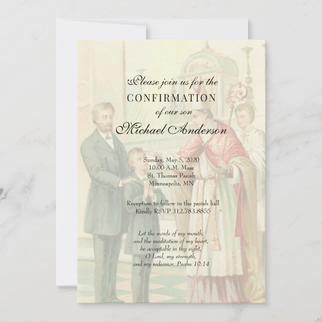 Catholic Elegant Sacrament of Confirmation Invitation | Zazzle