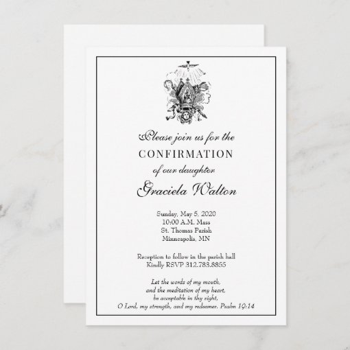 Catholic Elegant Sacrament of Confirmation Invitation | Zazzle