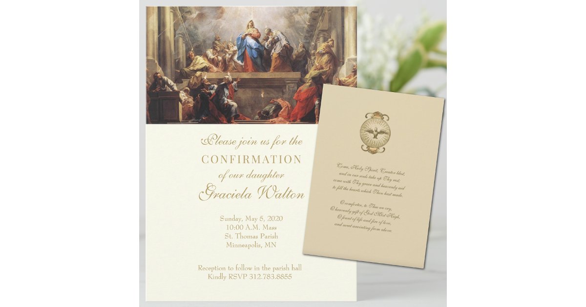 Catholic Elegant Sacrament of Confirmation Prayer Invitation | Zazzle