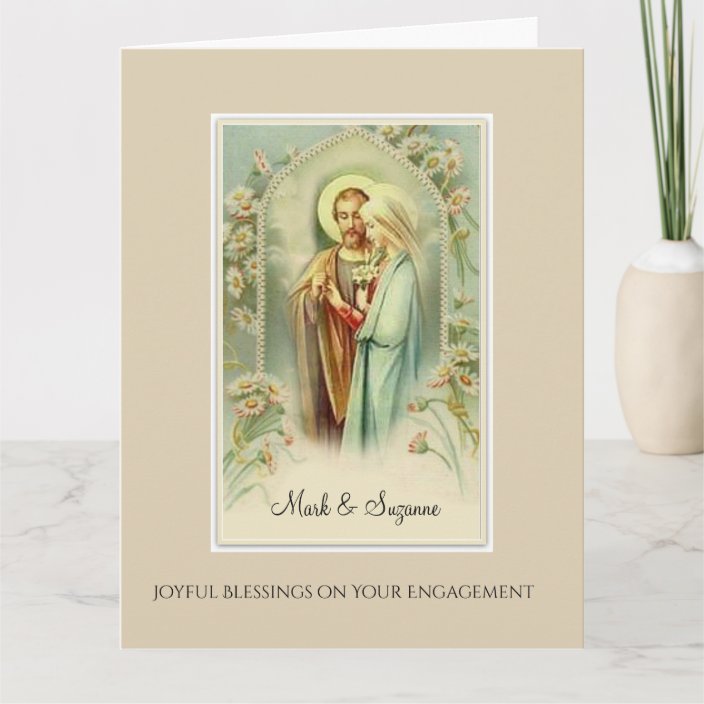 Catholic Engagement Congratulations Card w/prayer | Zazzle.com