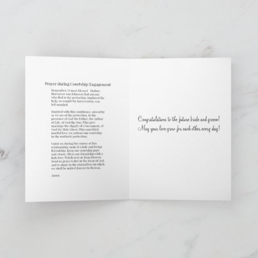 Catholic Engagement Congratulations Card w/prayer | Zazzle