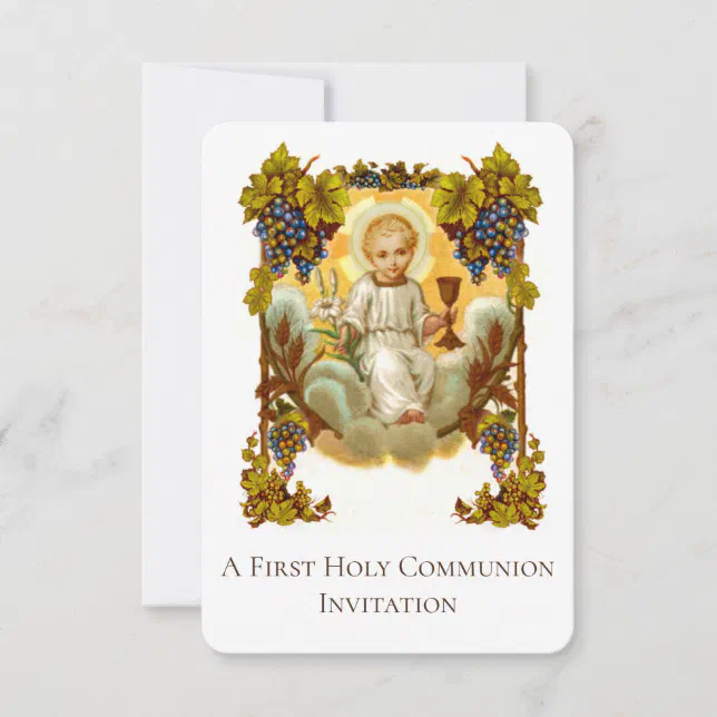 Catholic Eucharist First Holy Communion Invitation | Zazzle