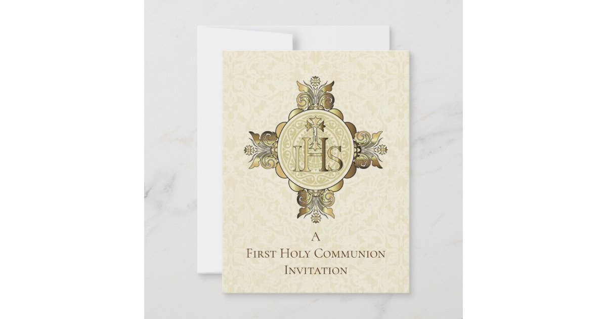 Catholic Eucharist First Holy Communion Invitation | Zazzle