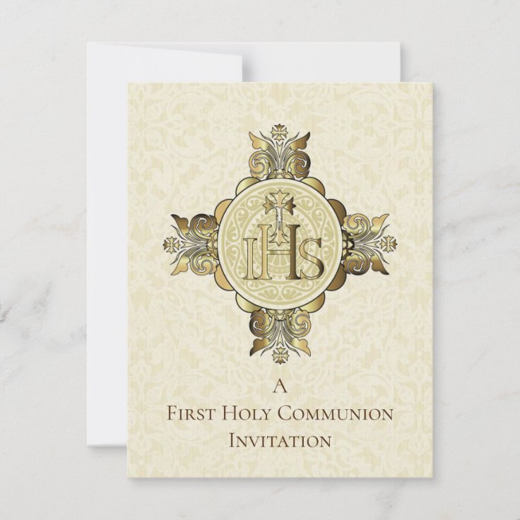 Catholic Eucharist First Holy Communion Invitation | Zazzle