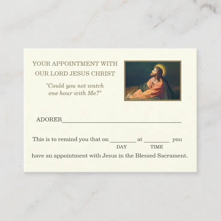 Catholic Eucharistic Adoration Jesus Appointment Business Card | Zazzle