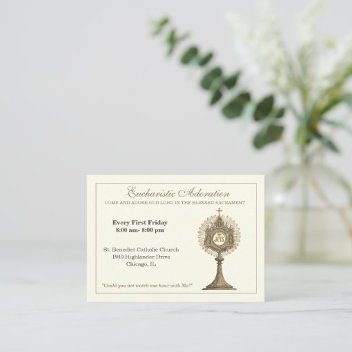 Catholic Eucharistic Adoration Jesus Prayer Business Card | Zazzle
