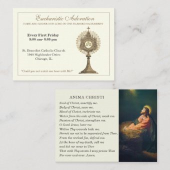 Catholic Eucharistic Adoration Jesus Prayer Business Card | Zazzle