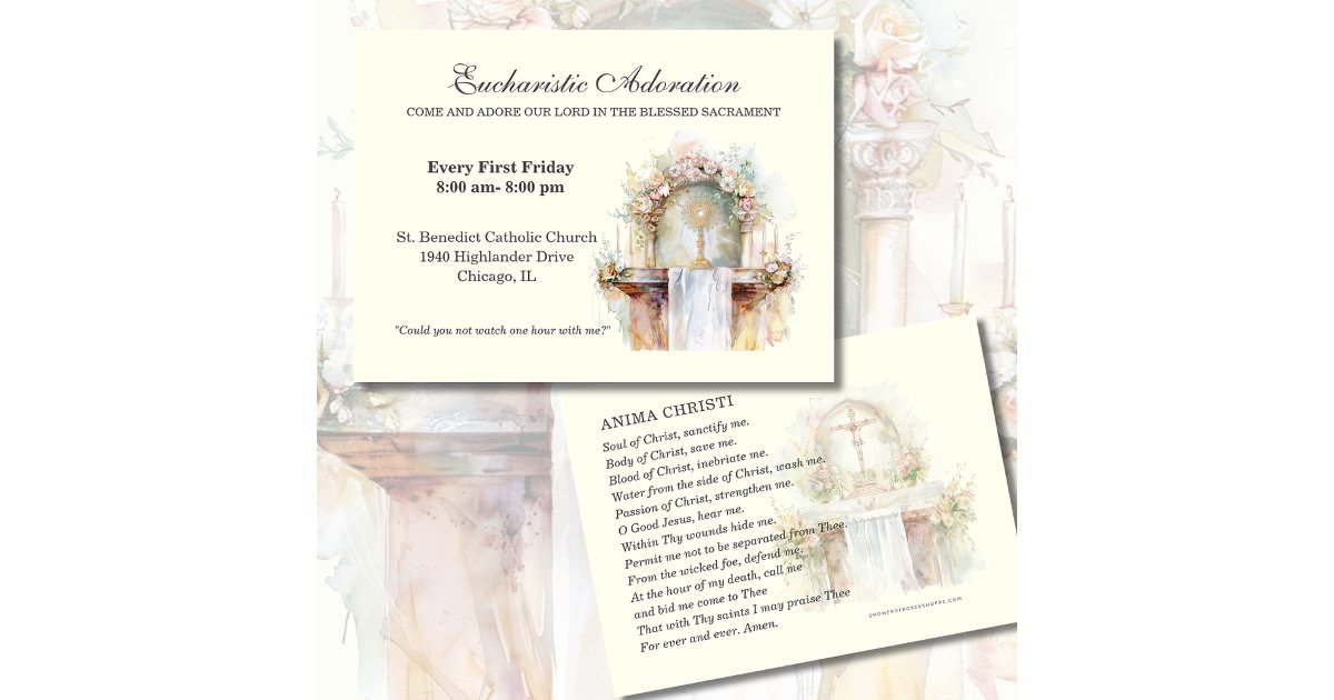 Catholic Eucharistic Adoration Jesus Prayer Cards | Zazzle