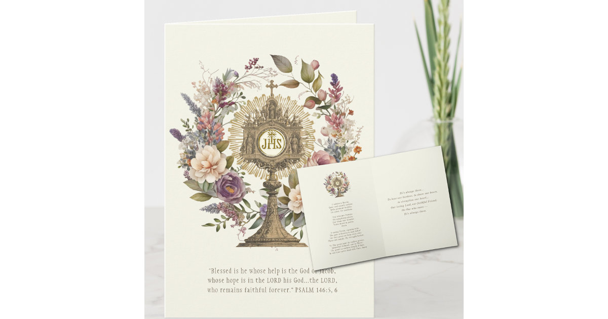 Catholic Eucharistic Host Scripture Prayer Card | Zazzle