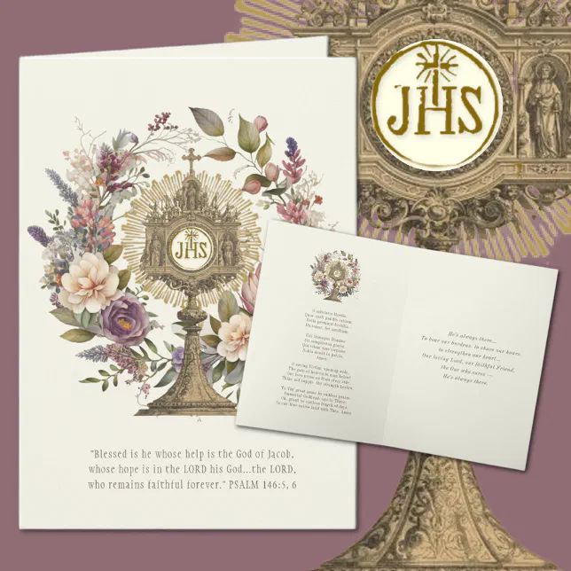 Catholic Eucharistic Host Scripture Prayer Card | Zazzle