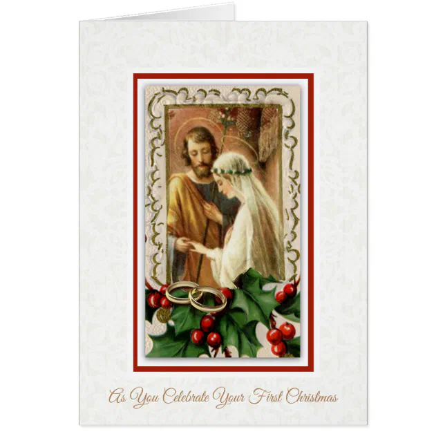 Catholic First Christmas Bride Groom Religious | Zazzle