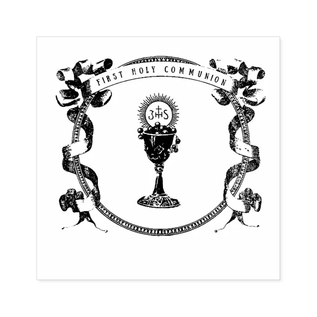 Catholic First Holy Communion Eucharist Vintage Rubber Stamp | Zazzle