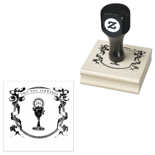 Catholic First Holy Communion Eucharist Vintage Rubber Stamp | Zazzle