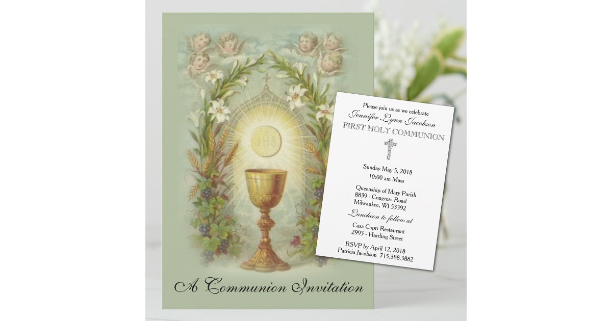 Catholic First Holy Communion Invitation | Zazzle