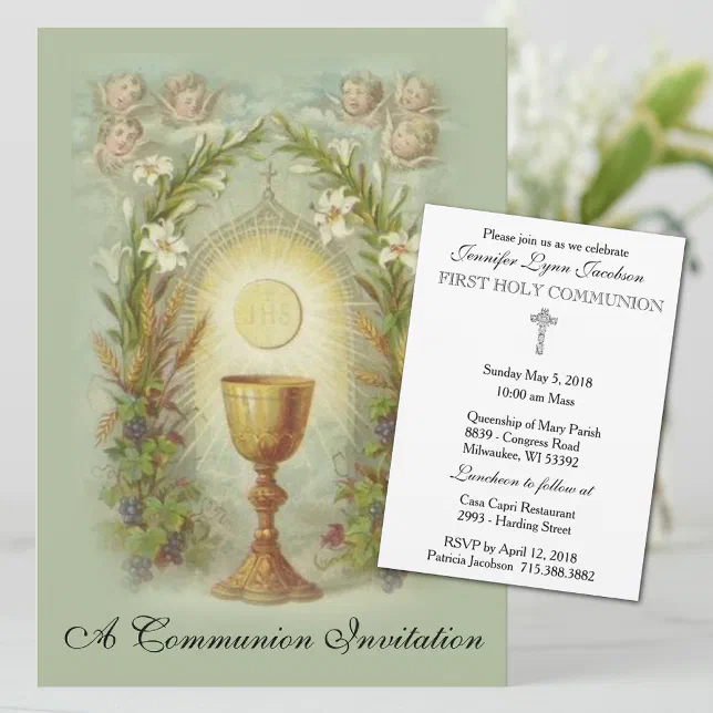 Catholic First Holy Communion Invitation | Zazzle