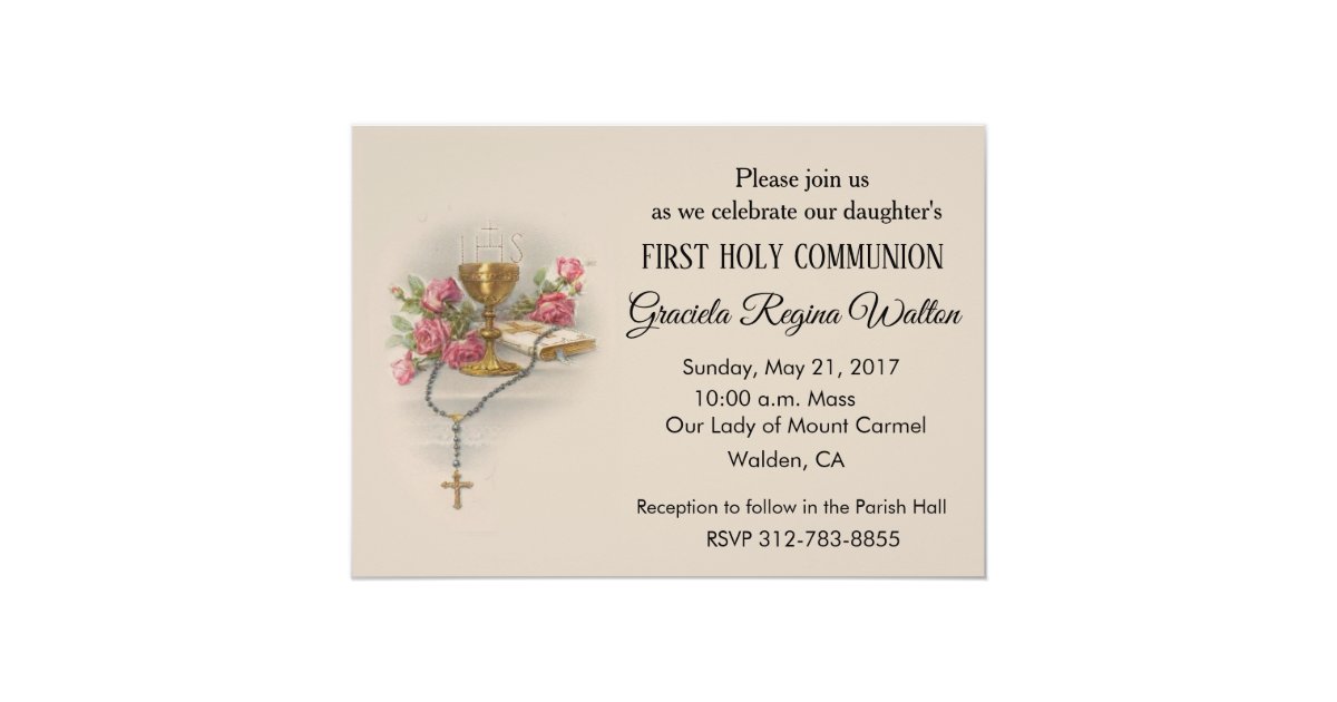 Catholic First Holy Communion Invitations | Zazzle.com