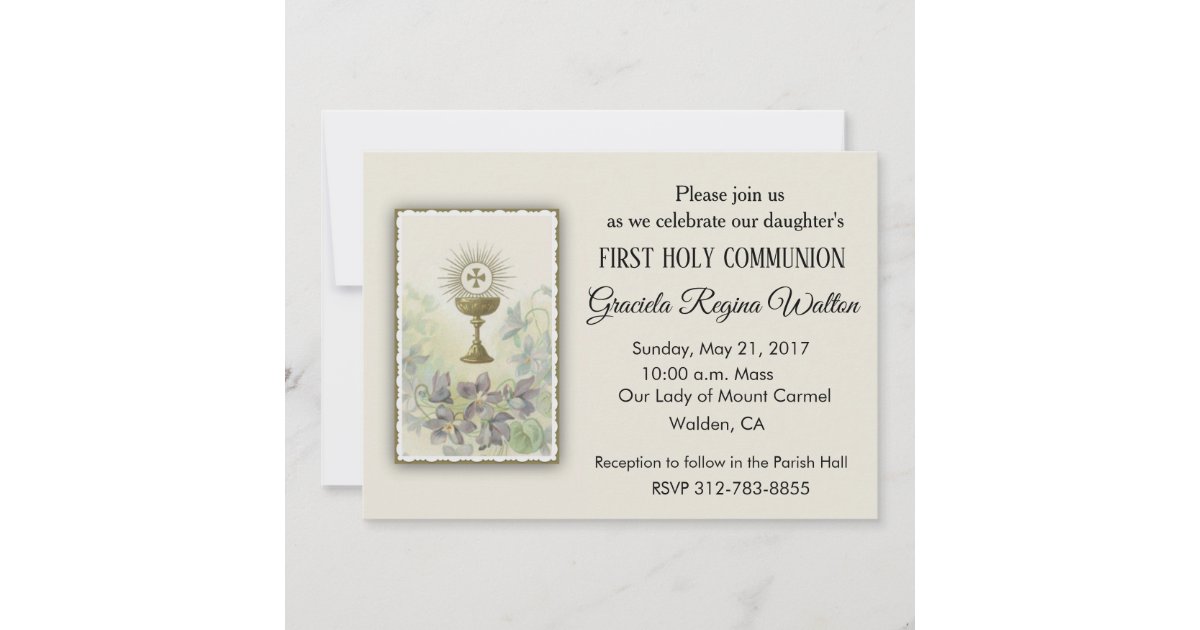 Catholic First Holy Communion Invitations | Zazzle