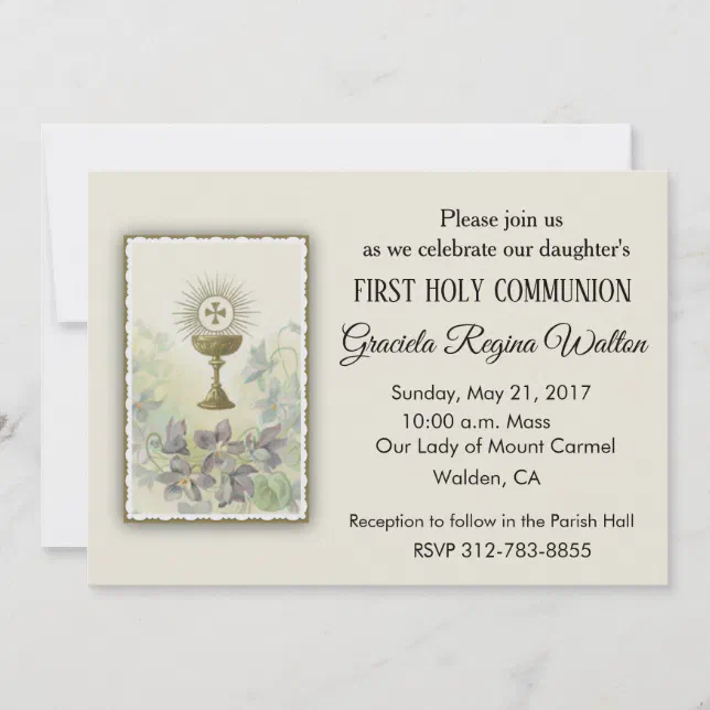 Catholic First Holy Communion Invitations | Zazzle
