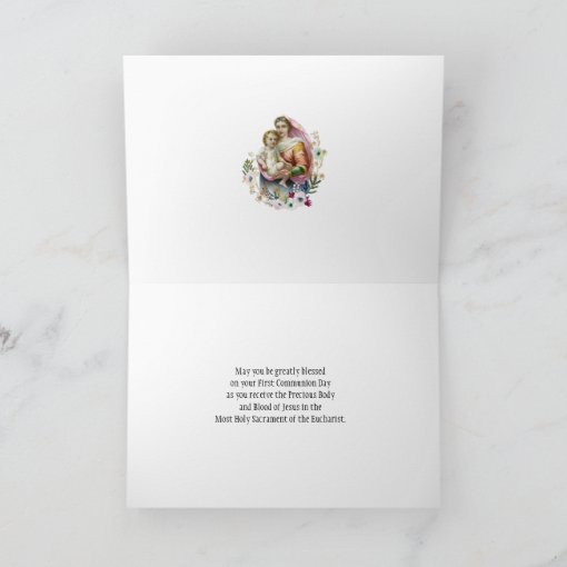 Catholic First Holy Communion Prayer Vintage Card | Zazzle