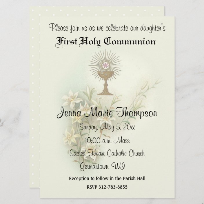 Catholic First Holy Communion Traditional Invitation | Zazzle.com