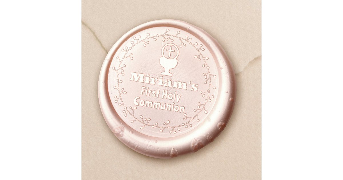 Catholic First Holy Communion Wax Seal Sticker | Zazzle