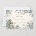 Catholic Floral Blessed Mary Blue Floral RSVP Card | Zazzle