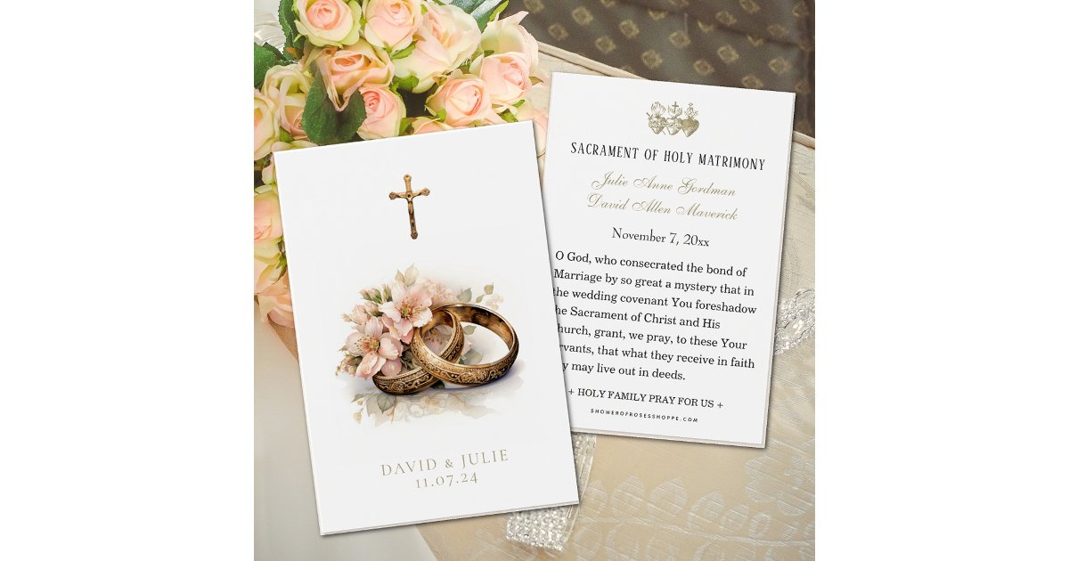 Catholic Floral Wedding Prayer Card | Zazzle