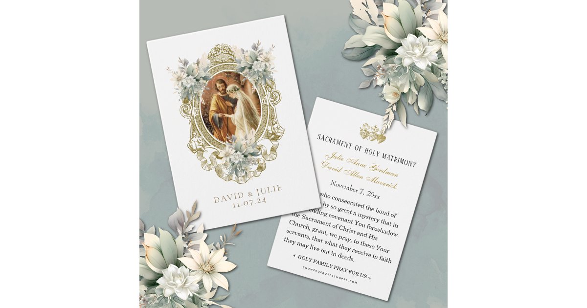 Catholic Floral Wedding Prayer Card | Zazzle