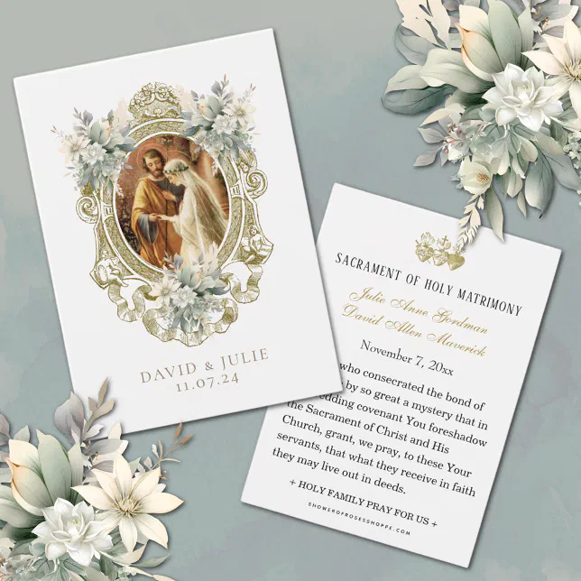 Catholic Floral Wedding Prayer Card | Zazzle