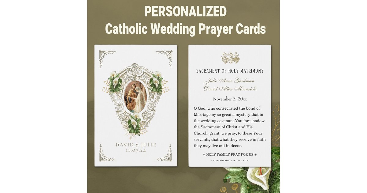 Catholic Floral Wedding Prayer Card | Zazzle