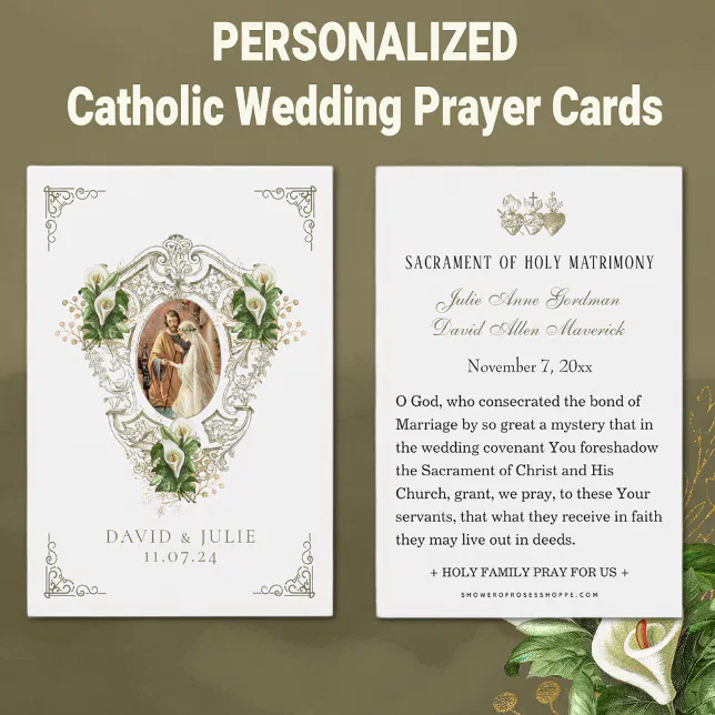 Catholic Floral Wedding Prayer Card | Zazzle