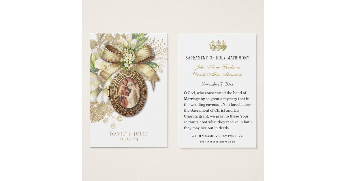 Catholic Floral Wedding Prayer Card | Zazzle