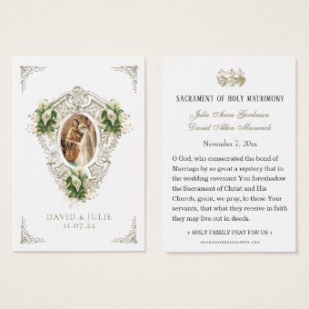 Catholic Floral Wedding Prayer Card | Zazzle