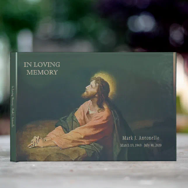 Catholic Funeral Memorial Celebration of Life Guest Book | Zazzle