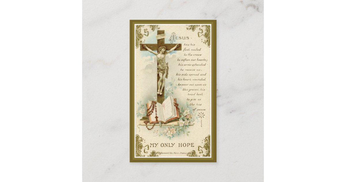 Catholic Funeral Memorial Crucifix Holy Card | Zazzle