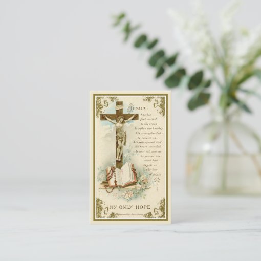 Catholic Funeral Memorial Crucifix Holy Card | Zazzle