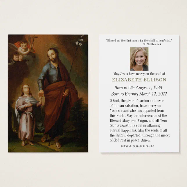 Catholic Funeral Memorial Jesus St. Joseph | Zazzle