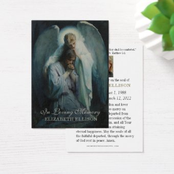Catholic Funeral Memorial Jesus with Angel | Zazzle