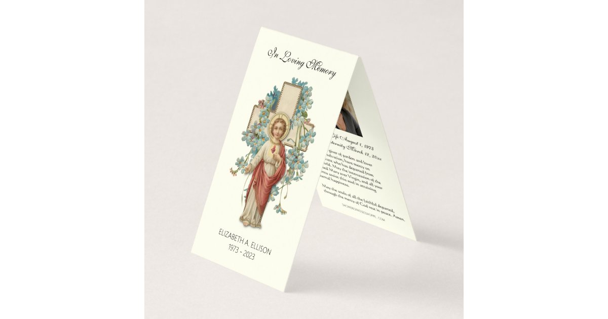Catholic Funeral Memorial Prayer Holy Card | Zazzle